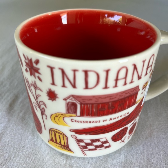 Starbucks | Dining | Starbucks Indiana Mug Red Interior With White ...